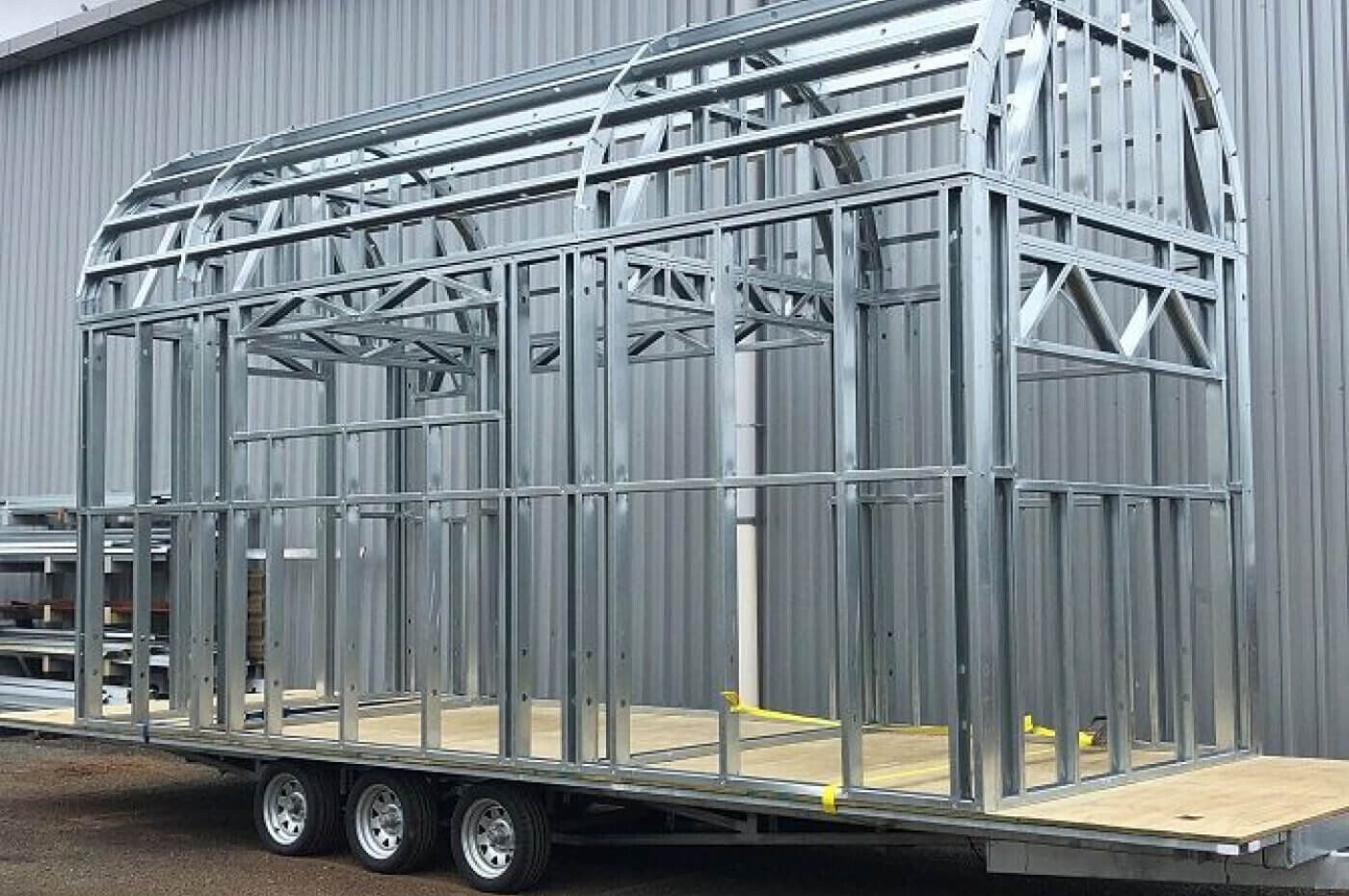 Metal Frame On A Trailer Tiny House